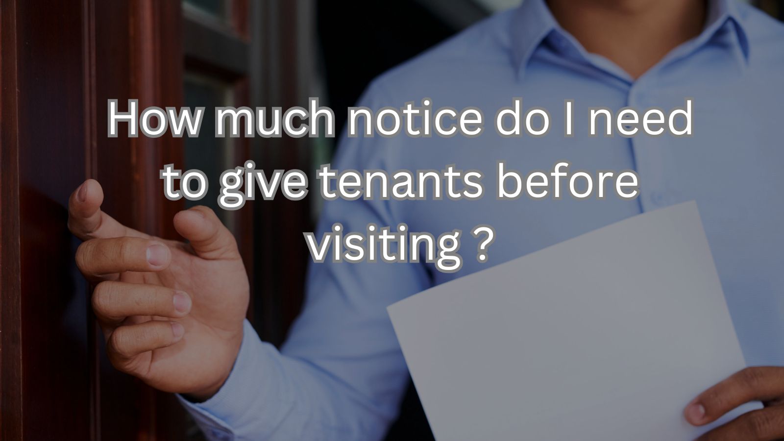 As a landlord, you have a right to visit your rental property. But your ...
